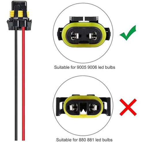 1x 9005 HB3 9006 HB4 Bulb Socket Female Adapter Wiring Harness Connect ...